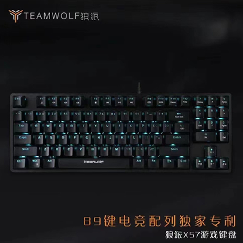 狼派（teamwolf）X57 89键机械键盘 发光 绝地求生游戏键盘 集贤 光轴
