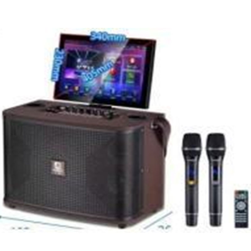 曼龙KT-333B 14.1寸显示屏专业户外K歌音响带显示屏视频拉卡OK一体机直播声卡移动KTV演出大功率音箱 双麦克风+摇控器_户外音响_音箱耳机_周边外设_世龙批发网4long.cn