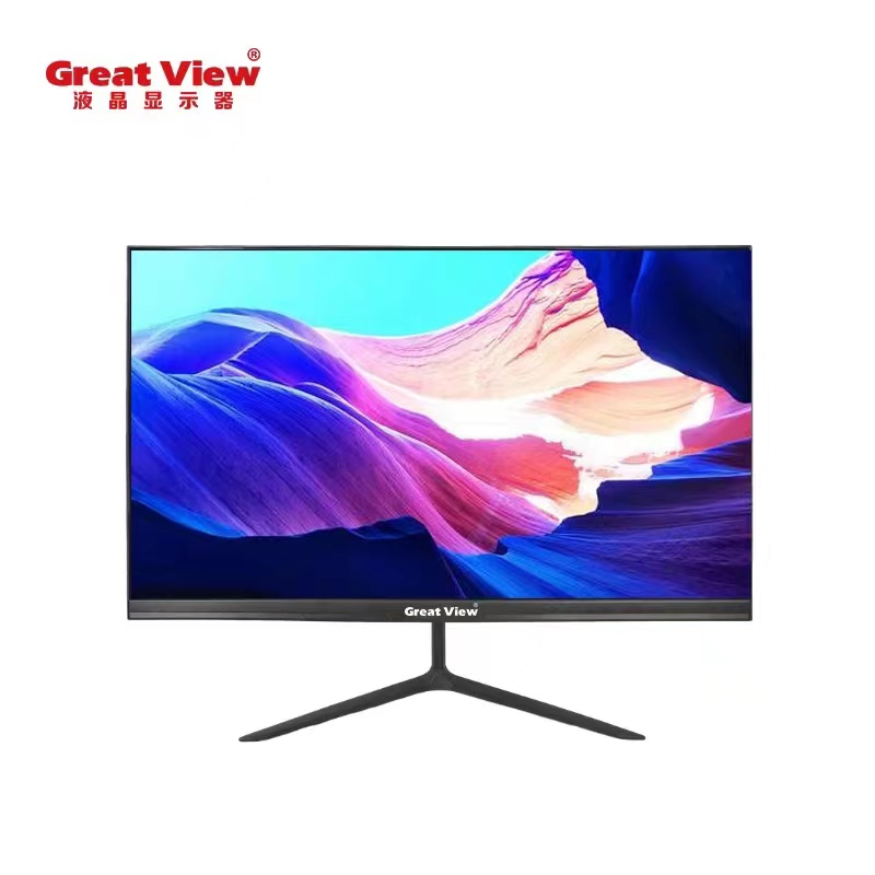 长城Great view晶显 24寸黑色 V2418 IPS无边框 高清液晶显示屏ips超薄滤蓝光 VGA+HDMI双接口 支持壁挂 商务办公 ...